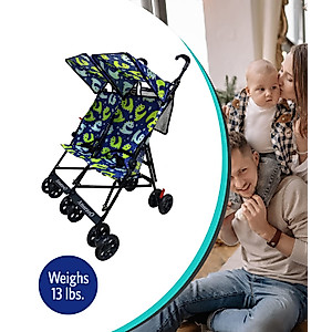 AmorosO Twin Lightweight Umbrella Stroller - Easy to Clean Stroller - Baby Stroller with Four Wheels - Travel-Ready Stroller - with Extra Storage - Sunlight and Light Rain Protection - Black