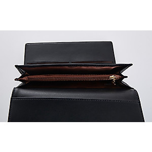 CYANB Soft Leather Trifold Multi Card Holder Wallet, Elegant Clutch Long Purse for Women Ladies