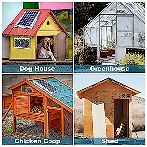 SOLPERK Solar Fan for Greenhouse, 10W Solar Powered Fan for Chicken Coop, Waterproof Solar Exhaust Fan for Shed with 11.8ft/3.6m Cable