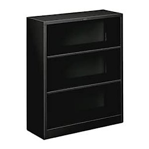 Wholesale CASE of 2 - HON Steel Bookcases-3 Shelf Metal Bookcase, 34-1/2"Wx12-5/8"Dx41"H, Black