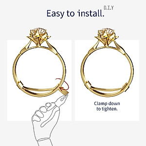 9 Pack Filled Metal Ring Guard,Invisible Ring Size Adjuster Set for Loose Rings,Ring Guard,Ring Sizer,Fit for Men and Women Rings,Golden