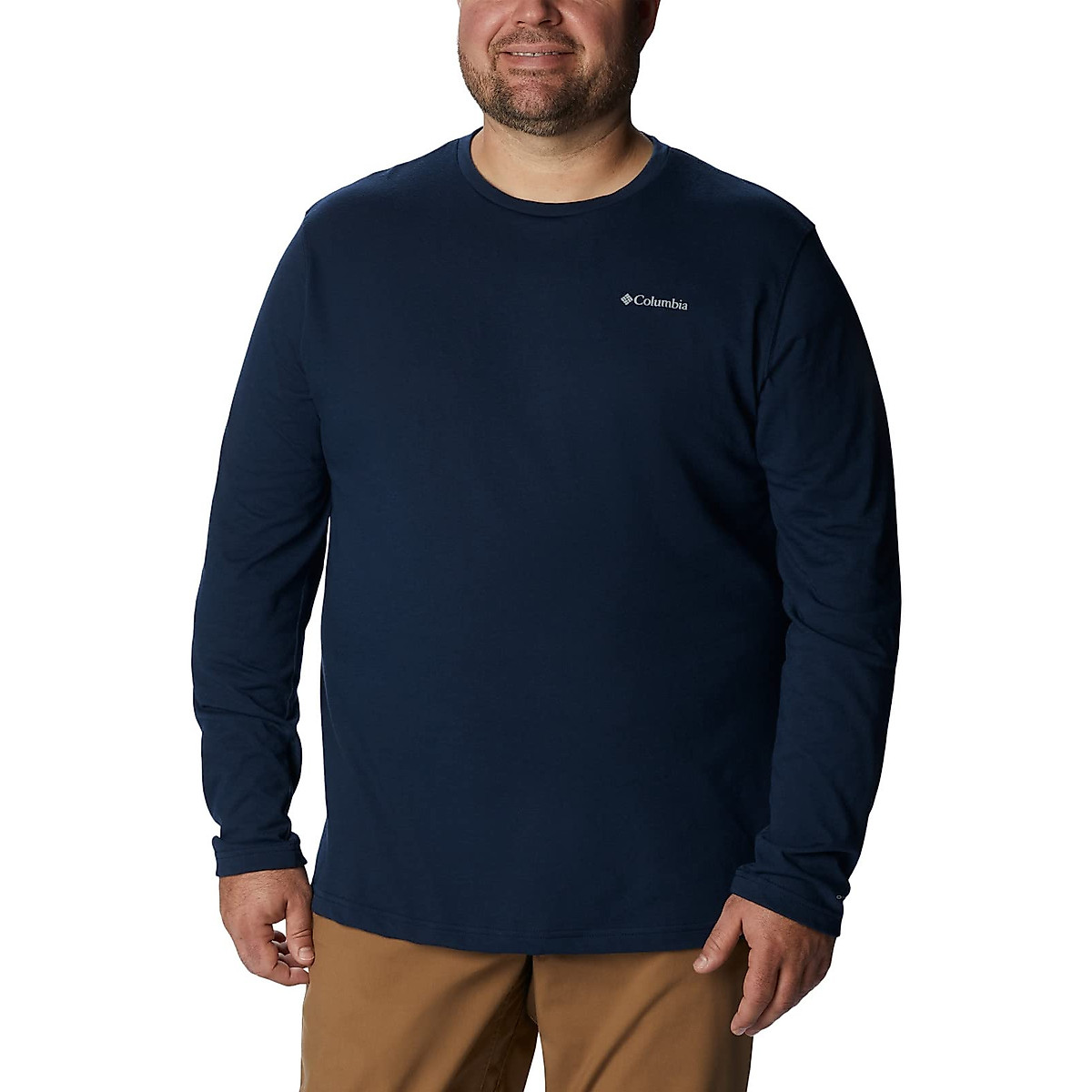 Columbia Men's Thistletown Hills Long Sleeve Crew, Collegiate Navy Heather, XX-Large