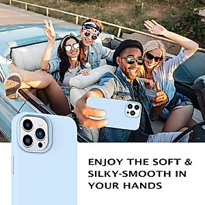 Telaso Compatible with iPhone 13 Pro Max Case, Liquid Silicone Soft Gel Rubber iPhone 13 Pro Max Case Slim Case with Microfiber Lining Protective Phone Cases for 6.7 inch iPhone 13 Pro Max,Baby Blue