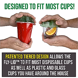 Billy-Bob Fly Lid - Turn Almost Any Cup Into A Fly Trap. Indoor and Outdoor Use - 3 Lids per Pack, 6 Lids Total