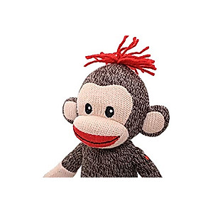 Plushland Original Curioso Brown Sock Monkey, Hand Knitted, Stuffed Animal Toy Gift-for Kids, Babies, Teens, Girls and Boys Baby Doll Present Puppet 6 Inches