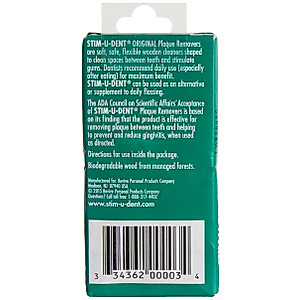 Stim-U-Dent Mint Plaque Removers, 4 Pack of 25 (Value Pack of 4)