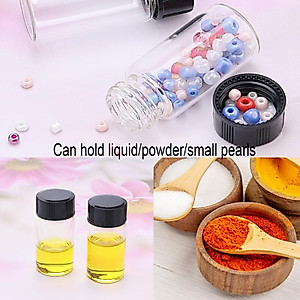 jiuwu 50 Pack,5 Ml(1/6 oz) Clear Glass Essential Oil Bottle,Empty Refillable Travel Glass Vial with Screw Caps,Liquid Sample Vial Preservation Storage Vials