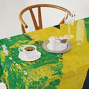 Retro Jamaica Flag Table Cloth Cover Linen Tablecloths Printed Fabric for Dinner Kitchen Party Holiday Decetotive
