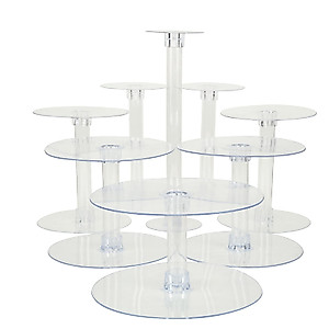 TABLECLOTHSFACTORY Lovely 8 Tier Acrylic Crystal Glass Clear Cake Dessert Decorating Stand For Birthday Xmas Party Wedding