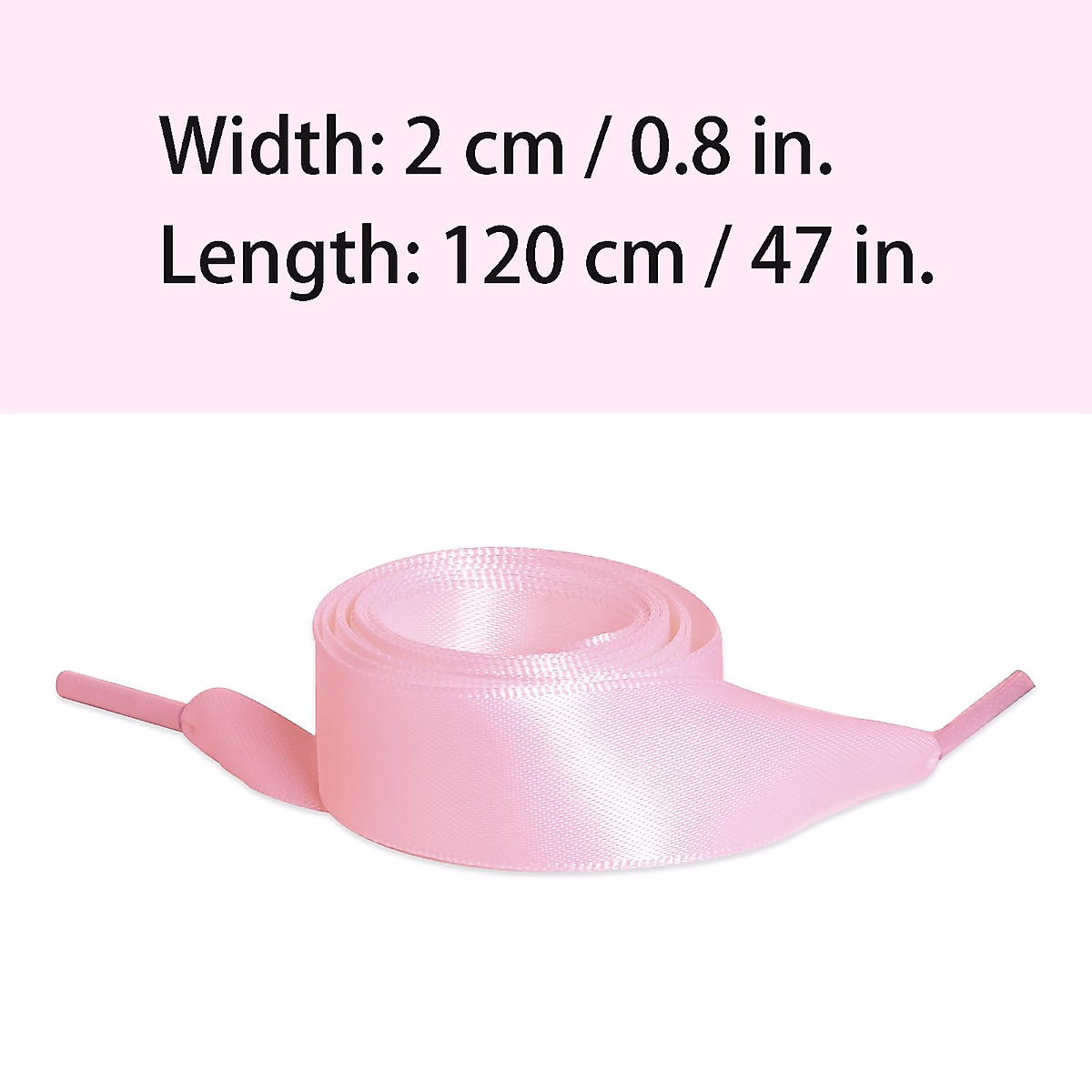 Marrywindix 2 Pairs 47" Flat Satin Ribbon Shoelaces Pink Silk Shoestrings Wide Shoe Laces for Sneakers Skate Shoes Boots Sport Shoes