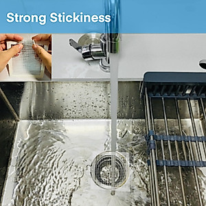 30 Pack Disposable Shower Drain Cover 4" X 4" Hair Catcher, Square Shower Drain Mesh Sticker, Floor Drain Fliter Sticker for Shower, Bathroom, Bathtub, Kitchen, Laundry