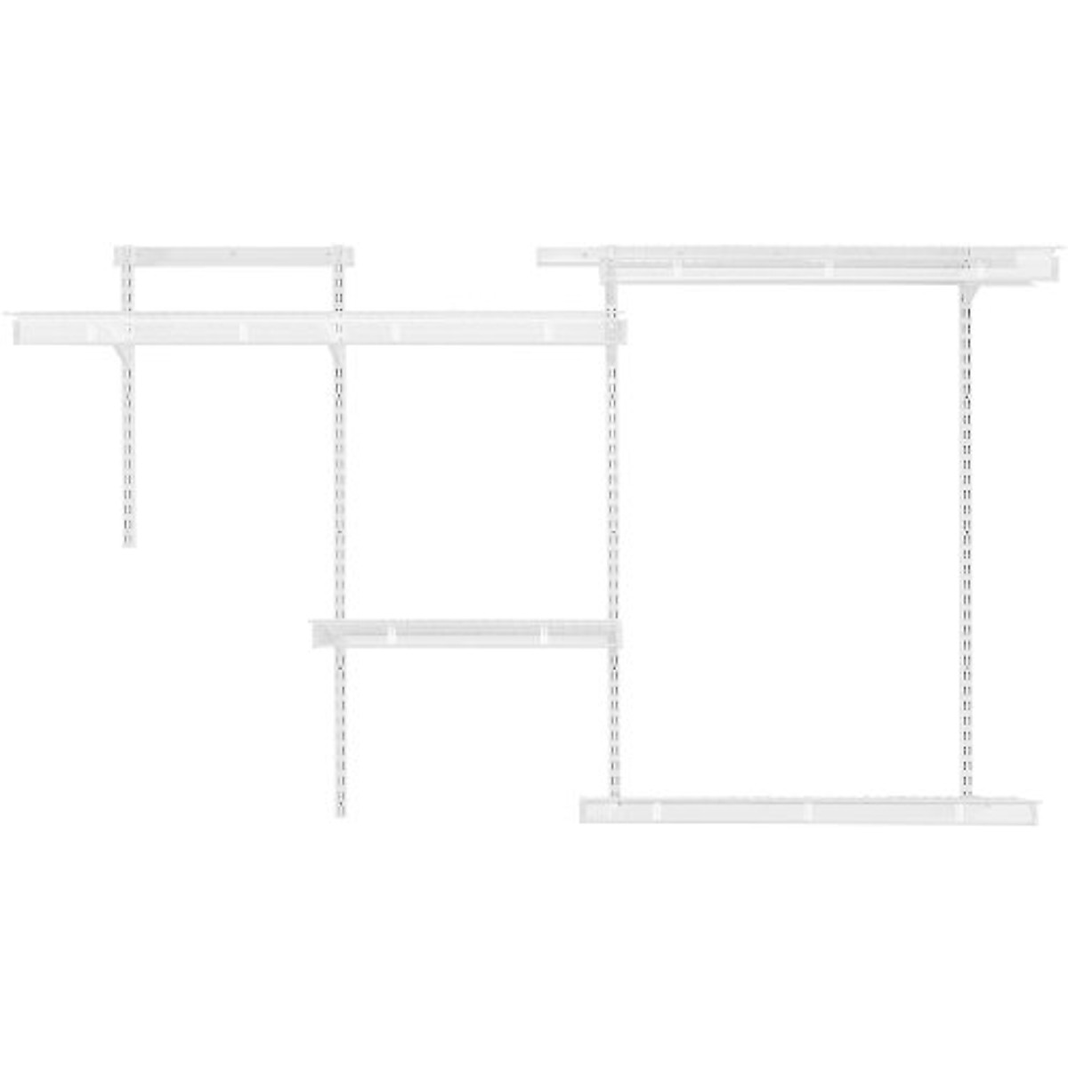 Rubbermaid FastTrack Multi-Purpose Closet Shelving Kit, White, Adjustable, Pantry Storage/Organization for your Clothes/Shoes/Food/Cleaning Supplies