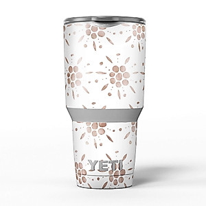 Design Skinz Brown Watercolor Flowers V1 - Skin Decal Vinyl Wrap Kit Compatible with The Yeti Rambler Cooler Tumbler Cups
