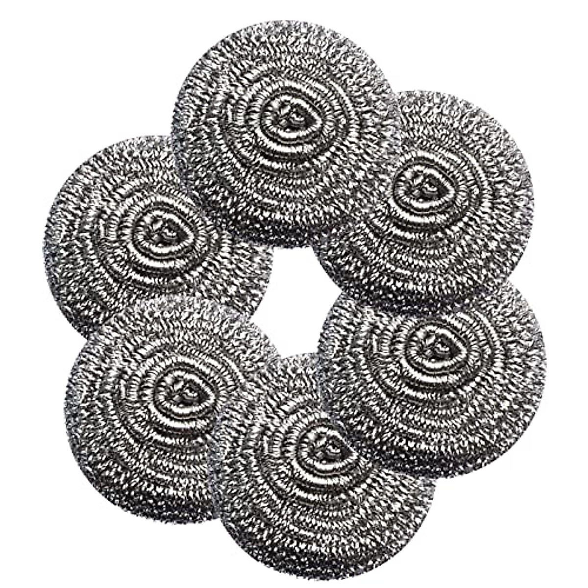 6Pcs Scourer Steel Wool Scrubber - Steel Wool for Cleaning Dish Pots Pans Grills Stainless Steel Scrubber for Kitchen Sinks Cleaning Steel Wool Pads Metal Scrubber