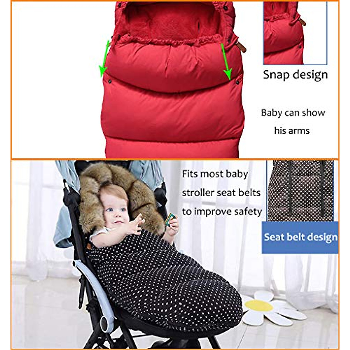 Pram Footmuff,Stroller Padded Footmuff Cover Cosy Toes,Baby Winter Foot Cover,Warmth,Windproof, Waterproof, Cold Resistant, Washable (Sea Blue)