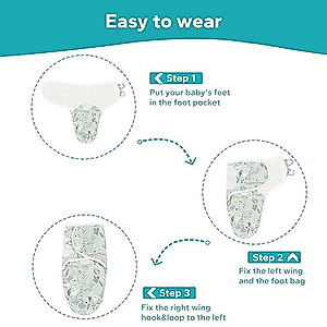 ZIGJOY Swaddle Blanket Cotton Knit Baby Wrap 3-6 Months, 0.5 Tog Newborn Wearable Swaddle Sleep Sacks，Adjustable 2 Pack Infant Sleep Sack for Baby Boy Girl（Green）