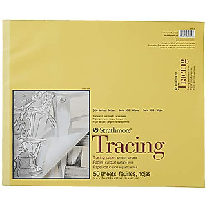 Strathmore 300 Series Tracing Paper Pad, Tape Bound, 14x17 inches, 50 Sheets (25lb/41g) - Artist Paper for Adults and Students