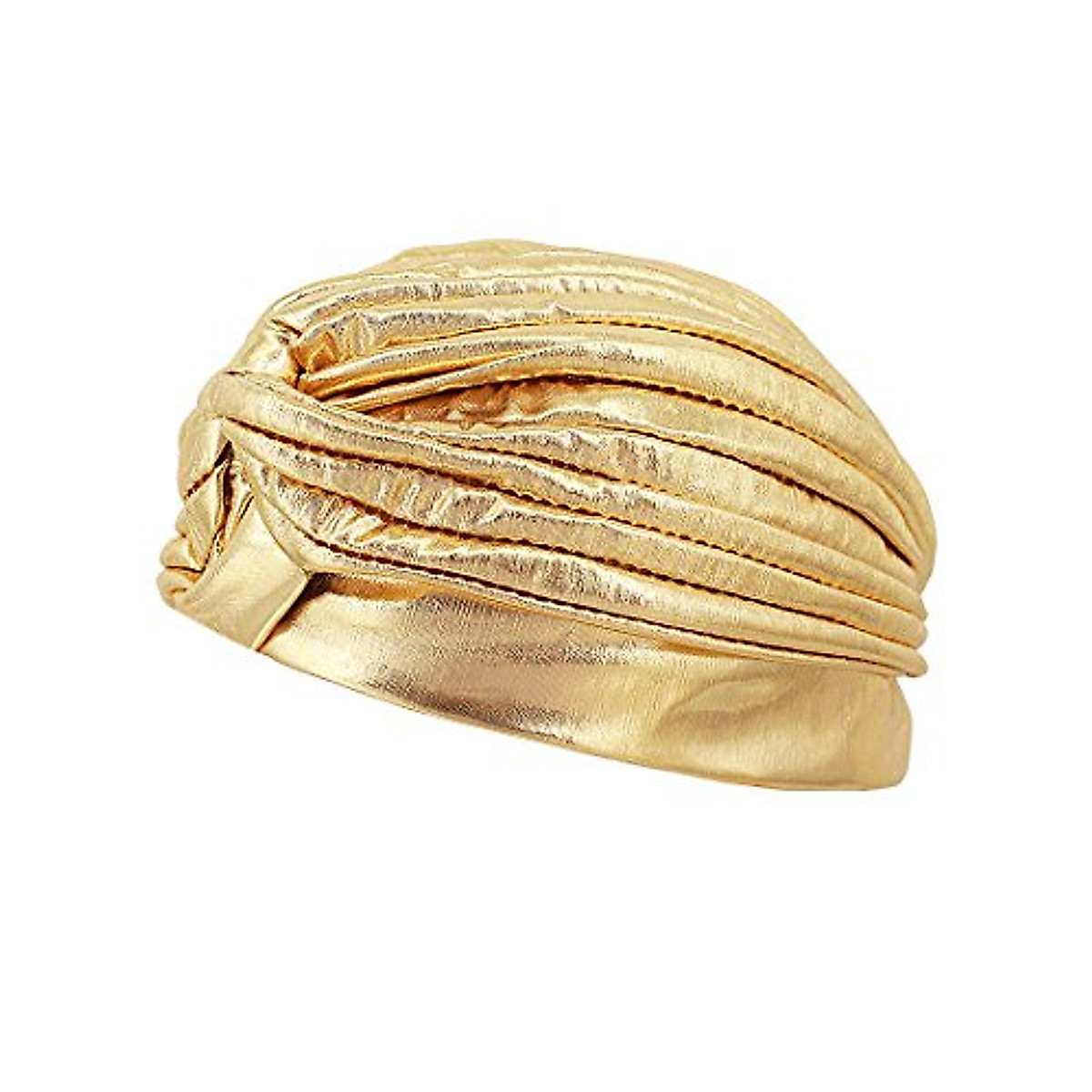 Surkat Unisex Metallic Arab India Pleated Turban Headwrap Swami Hat Costume Hat Chemo Cap(Gold)