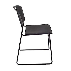 Kee 42" Square Breakroom Table- Grey/ Black & 4 Zeng Stack Chairs- Black