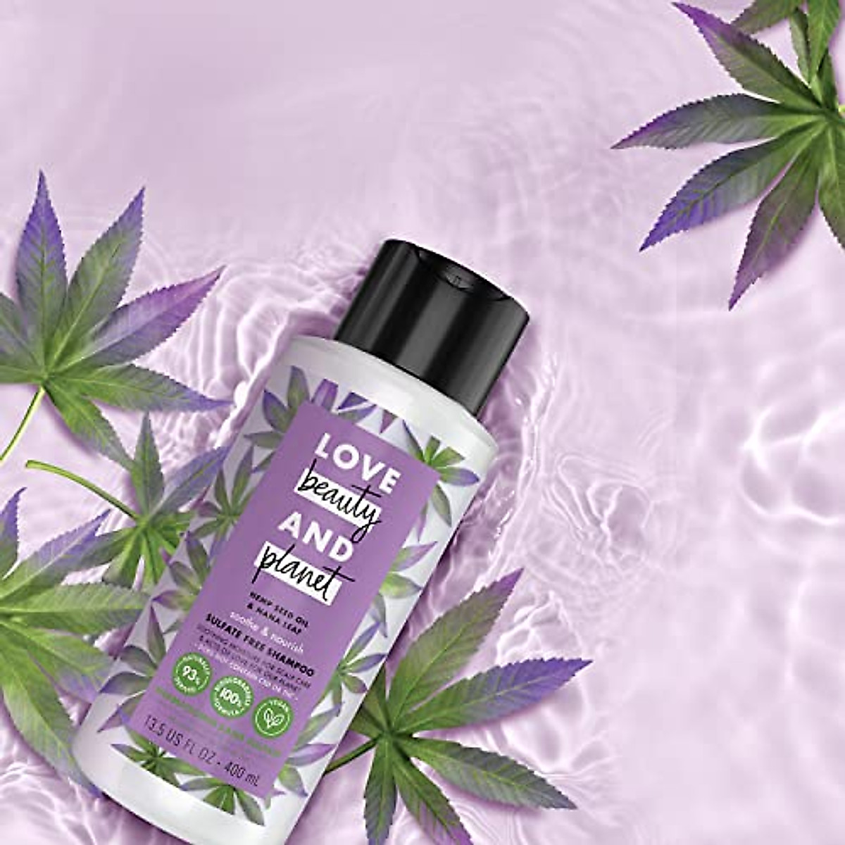 Love Beauty and Planet 100% Biodegradable Shampoo Soothe & Nourish Dry Scalp Hemp Seed Oil & Nana Leaf Sulfate-free, Silicone-free, Cruelty-free, Vegan Shampoo 13.5 oz
