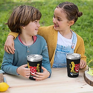 Coat Of Arms Of Singapore Insulated Stainless Steel Tumbler 12 Oz Thermos Come With Straw Leak-Proof Travel Mug Cup