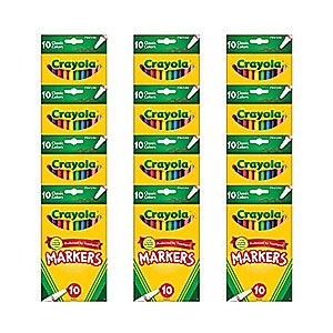 Crayola Fine Line Markers Bulk, School Supplies for Kids, 12 Marker Packs with 10 Colors, Multi