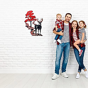 Metal Iron Whitetail Deer Wall Art Decoration Sculpture, 3D Elk Craft Home Hanging Ornament for Living Room for Living Room, Bedroom Bathroom (B)