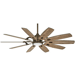 MINKA-AIRE F864L-HBZ Barn 65 Ceiling Fan with LED Light and DC Motor, Brown Heirloom Bronze Finish