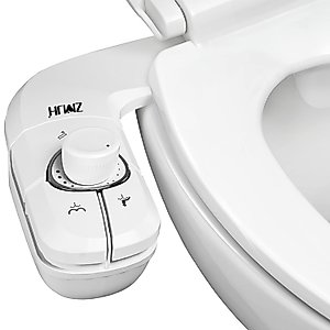 ZMJH J017 Bidet Attachment for Toilet, Non-Electric, One-key disassembly, Self Cleaning Dual Nozzle and Easy Water Pressure Adjustment, Rear/Feminine Wash