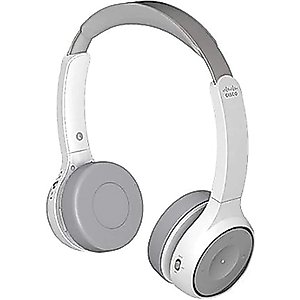 CISCO Headset 730, Wireless Dual On-Ear Bluetooth Headset with Case, USB-A HD Bluetooth Adapter, USB-A, 3.5mm Cables, Charging Stand, Platinum, 1-Year Limited Liability Warranty (HS-WL-730-BUNAS-P)