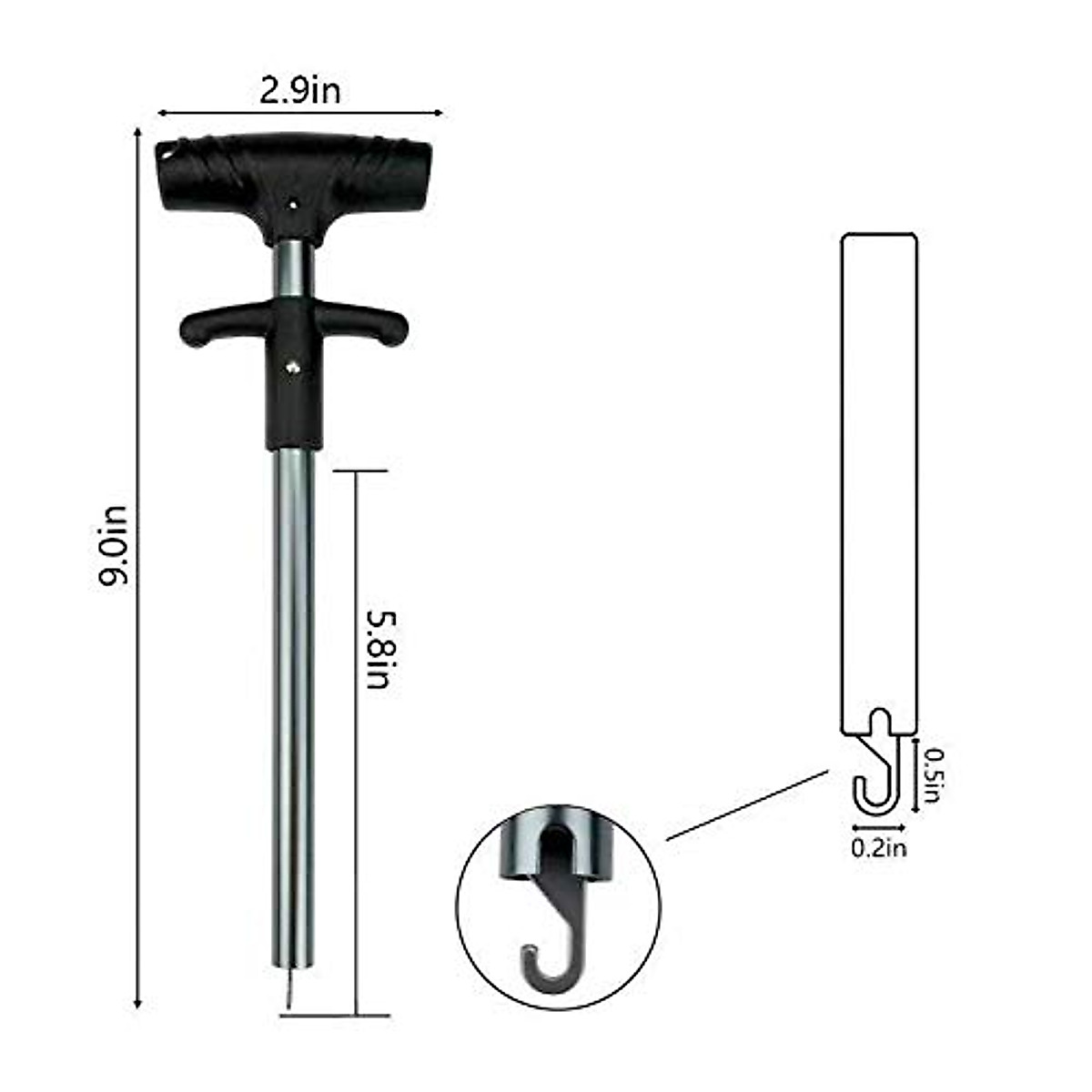 9 inches Easy Release Fish Hook Remover Tool, Portable Squeeze-Out Fish Hook Separator Tools, Fast Decoupling, No Injury, Black+Dark Gray (9 in Hook Remover (1 PC))