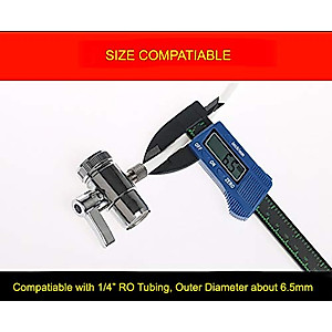 PureSec 2 Way Kitchen Faucet Diverter Valve/Splitter with Female M22(≈22mm) Thread and 1/4 OD RO Tubing outlet for Counter water Filter