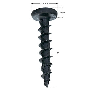 100 Pack Rok Hardware #10 x 1 Coarse Deep Thread Pan Head Screws Black Phosphate Wood MDF ROKS10X1PPCBP