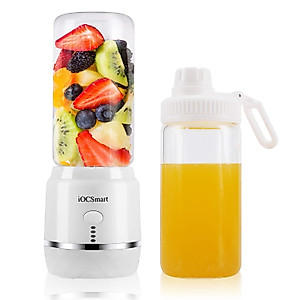 iOCSmart 13.5oz Travel Juice Cup Sport Bottle for Portable Blender USB Rechargeable Replacement Parts (White 1)