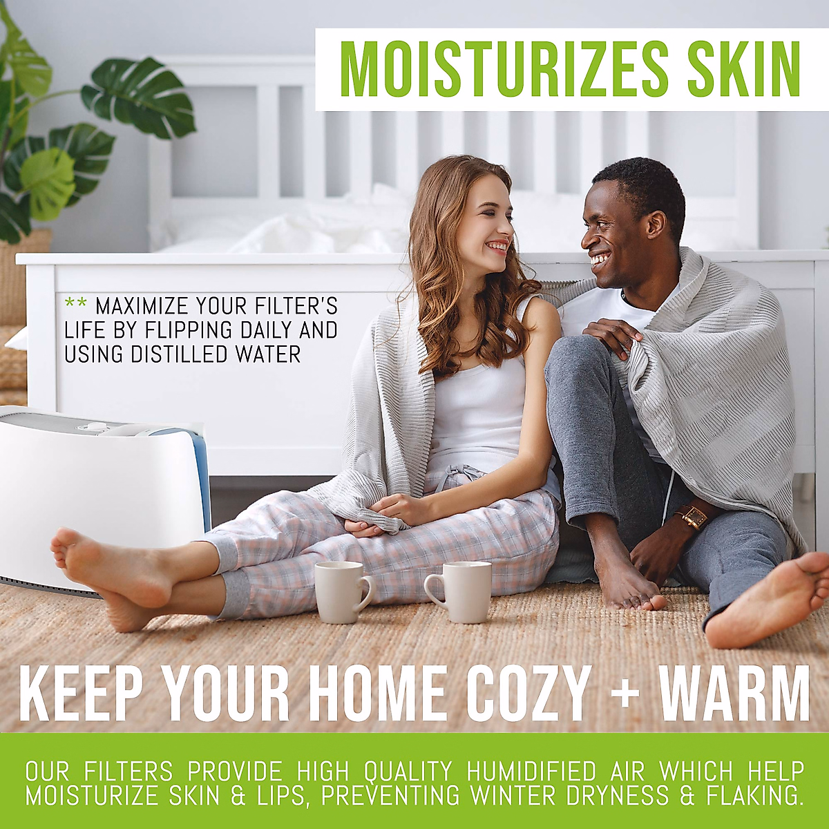 Durabasics 4 Pack Compatible Holmes HWF62 Humidifier Filter, Replacement for Holmes Humidifier Filter HWF62, Holmes A Filter Compatible, Compatible with Humidifier Filters Sunbeam Humidifier Filter A