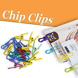 45 Pcs Chip Clips - 2 Inch Random Multi-Colored Waterproof Metal Clothes Pins for Bag, Food, Chips, Paper