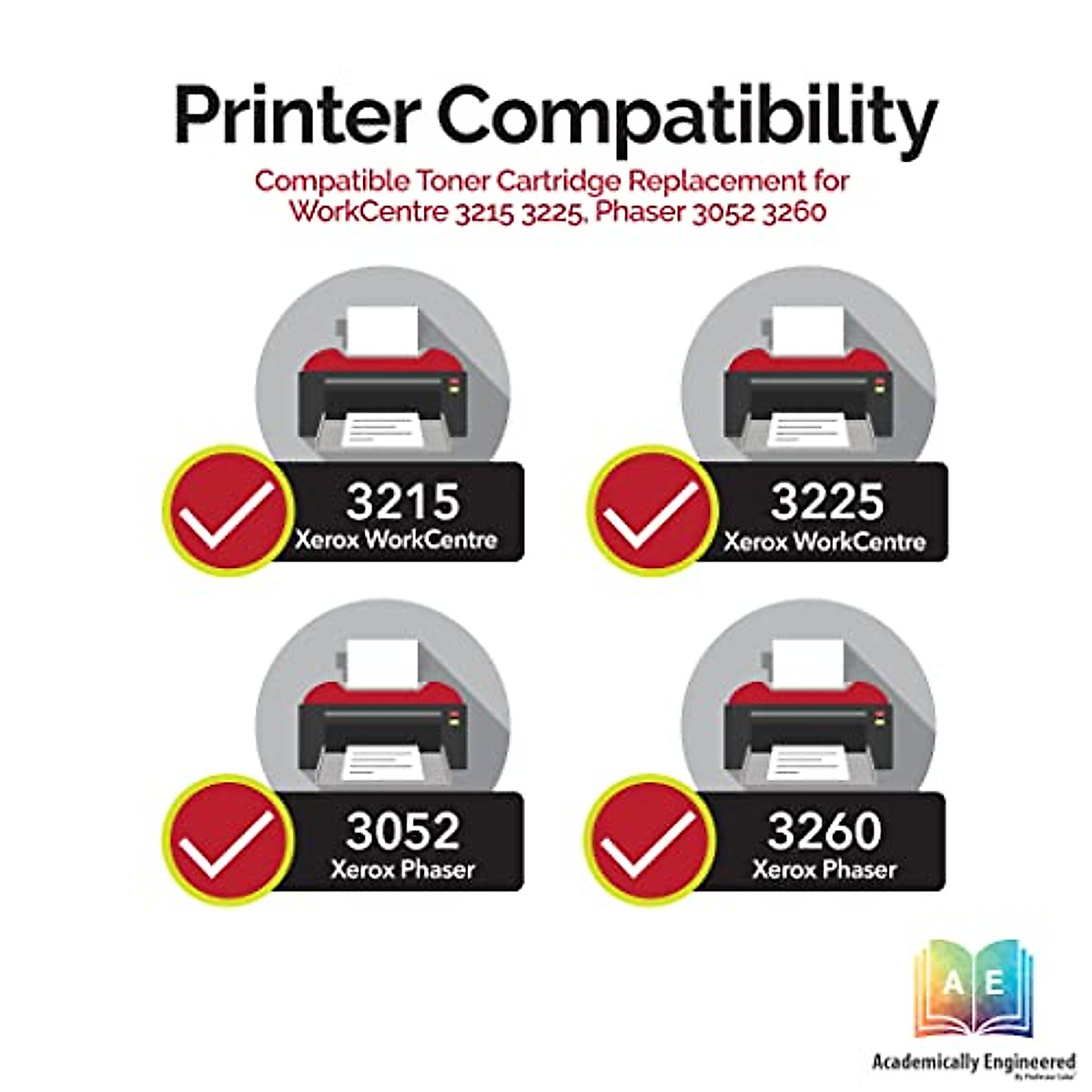 Professor Color Compatible Toner Cartridge Replacement for Xerox Phaser 3260 3260DI 3260DNI 3052, Xerox WorkCentre 3215 3215NI 3225 3225DNI | 106R02777 - High Yield 1 Pack (3,000 Pages)