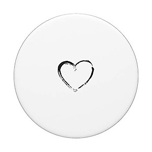 Black Heart White PopSockets Swappable PopGrip
