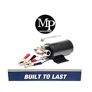 12-volt DC 1/10th HP 330 GPH Battery Powered Portable Mini Water Transfer Utility Pump with Metal Connectors for Standard 3/4" Garden Hose Great for removing water from Boats Water Yard or Garden