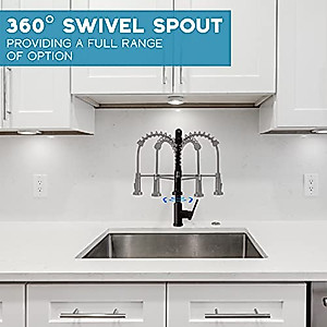 Strictly Sinks Kitchen Faucet with Pull Down Sprayer-Contemporary Design Single Handle High Arc Spring Faucet–Dual Function Spray Head with 360 Swivel Spout-Towel Bar Sink Faucet (Copper)