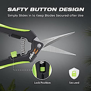 Zegos Bud Trimming Scissor 1 Pack with Curved Blades and Titanium Non-sticky Coating, Precision Pruning Shears, Hand Pruning Snips, Garden Scissors for Herb and Bud Trimming, Bonsai Cutting