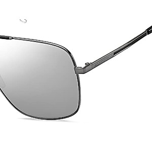Marc Jacobs Men's Marc 387/S Navigator Sunglasses, Black/Silver Mirrored, 60mm, 14mm