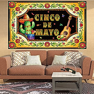 Cinco De Mayo Backdrop for Photography Mexican Banner Fiesta Party Favors Cinco De Mayo Decorations and Supplies for Home Party