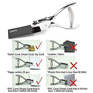 Samyo Hand Held ID Card Slot Hole Punch Metal Puncher Plier Punching Tool for ID Card Badge PVC Photo Tag