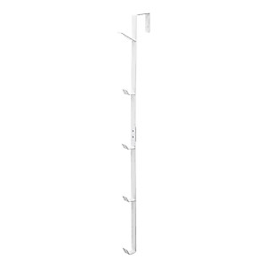 Yamazaki Home Over The Door Hooks - Vertical Hanging Coat Rack, Steel, Over-the-Door, No Assembly Req., Fits Doors up to 1.375" thick, white