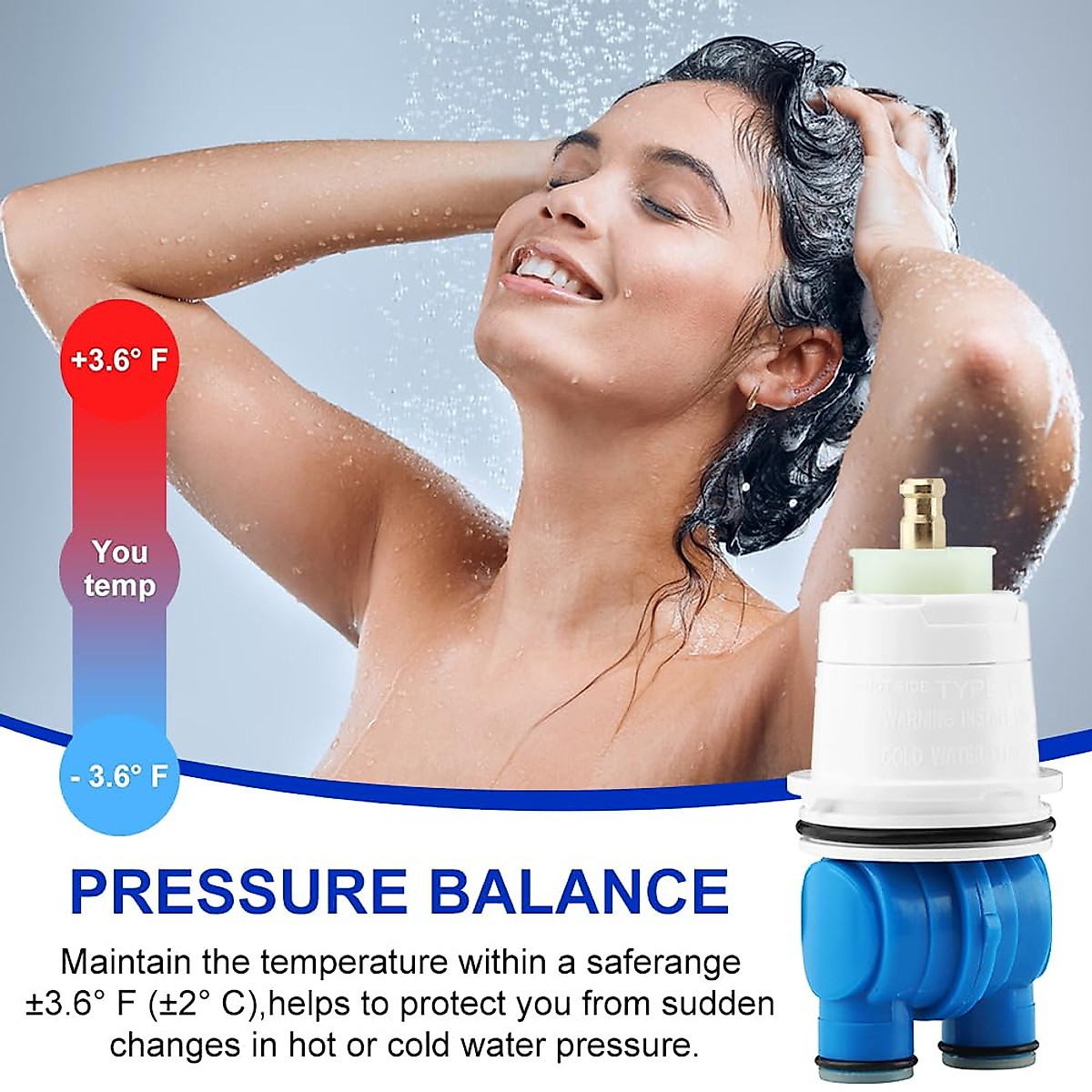 For RP19804 Shower Cartridge Compatible with Faucet 1300/1400 Series Tub and Shower Valves, Bathroom Replacement Parts Cartridge