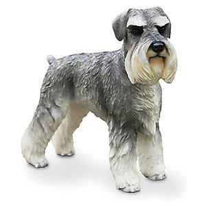 Animal Statues Schnauzer Statue Sculpture Simulation Animal Dog Statuette Figurine Model Modern Home Bedroom Study Living Room Decor Outdoor Garden Decoration Ornaments decorations for living room
