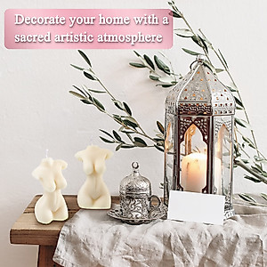 2 Pieces Body Soy Candle Female Body Shaped Candle Woman Torso Candle Woman Bust Candle Home Decoration for Christmas Bedroom Bathroom Aesthetic Decoration (White, Simple Style)