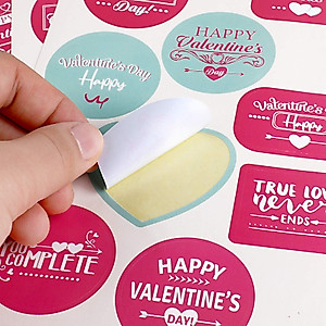 Konsait 140pcs Valentine's Day Stickers, Love Stickers, Sweet Valentine Self-Adhesive Stickers for Party Favors Cards Envelopes Presents Kids Scrapbooking Labels Decoration Stickers