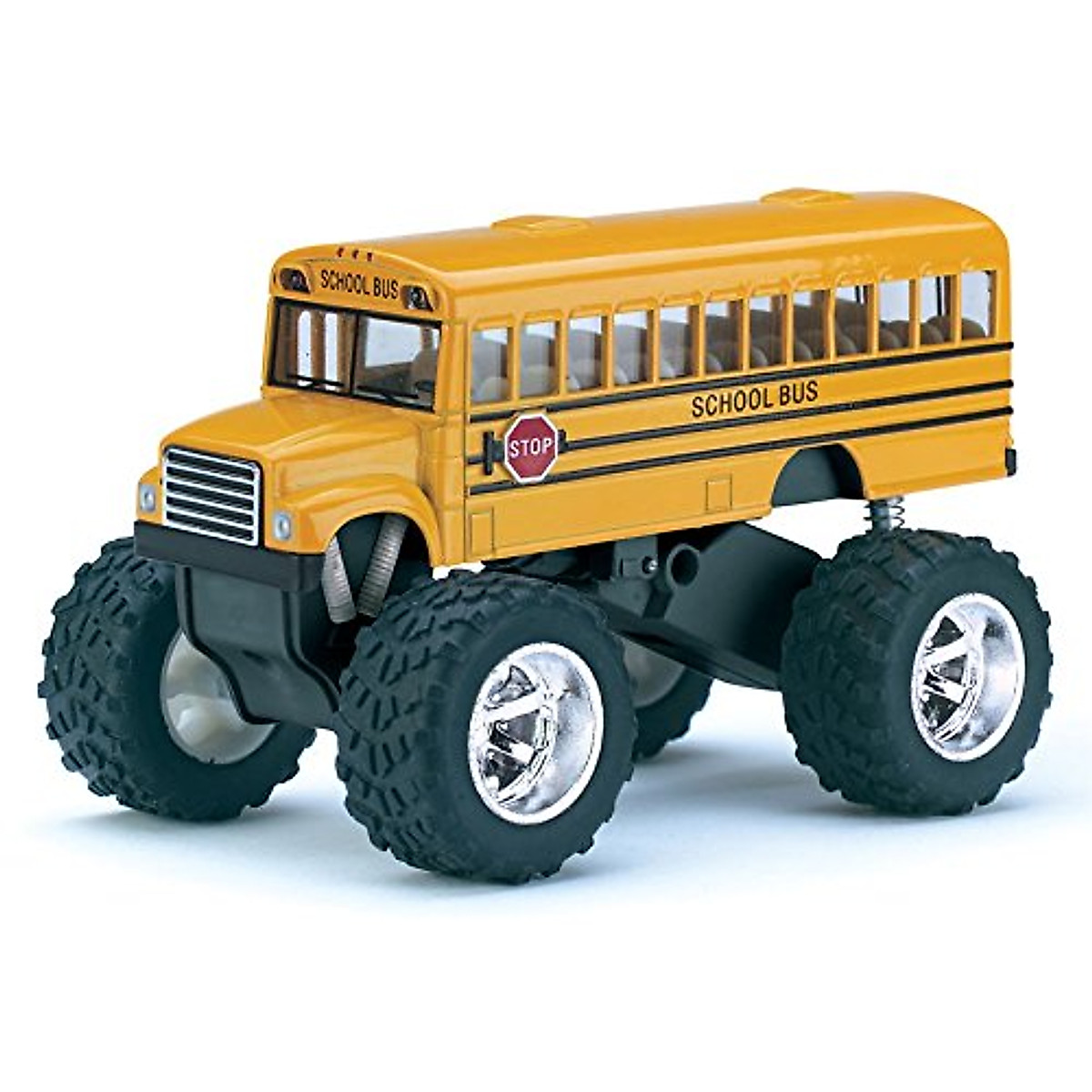 🚌 KiNSFUN 5" Monster School Bus Die Cast Metal Model Toy Car w/ Pullback Action